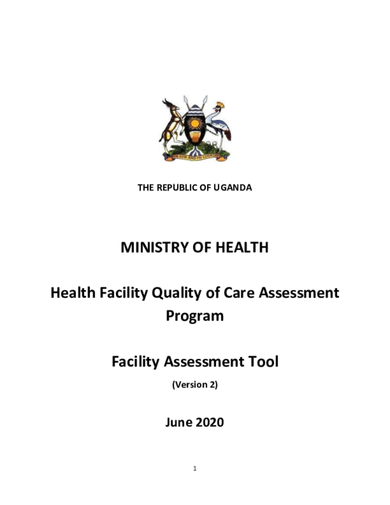 Health Facility Quality of Care Assessment Program Facility Assessment ...